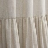 "Farmhouse Linen Ruffle Shower Curtain, Beige Water Repellent Fabric ...