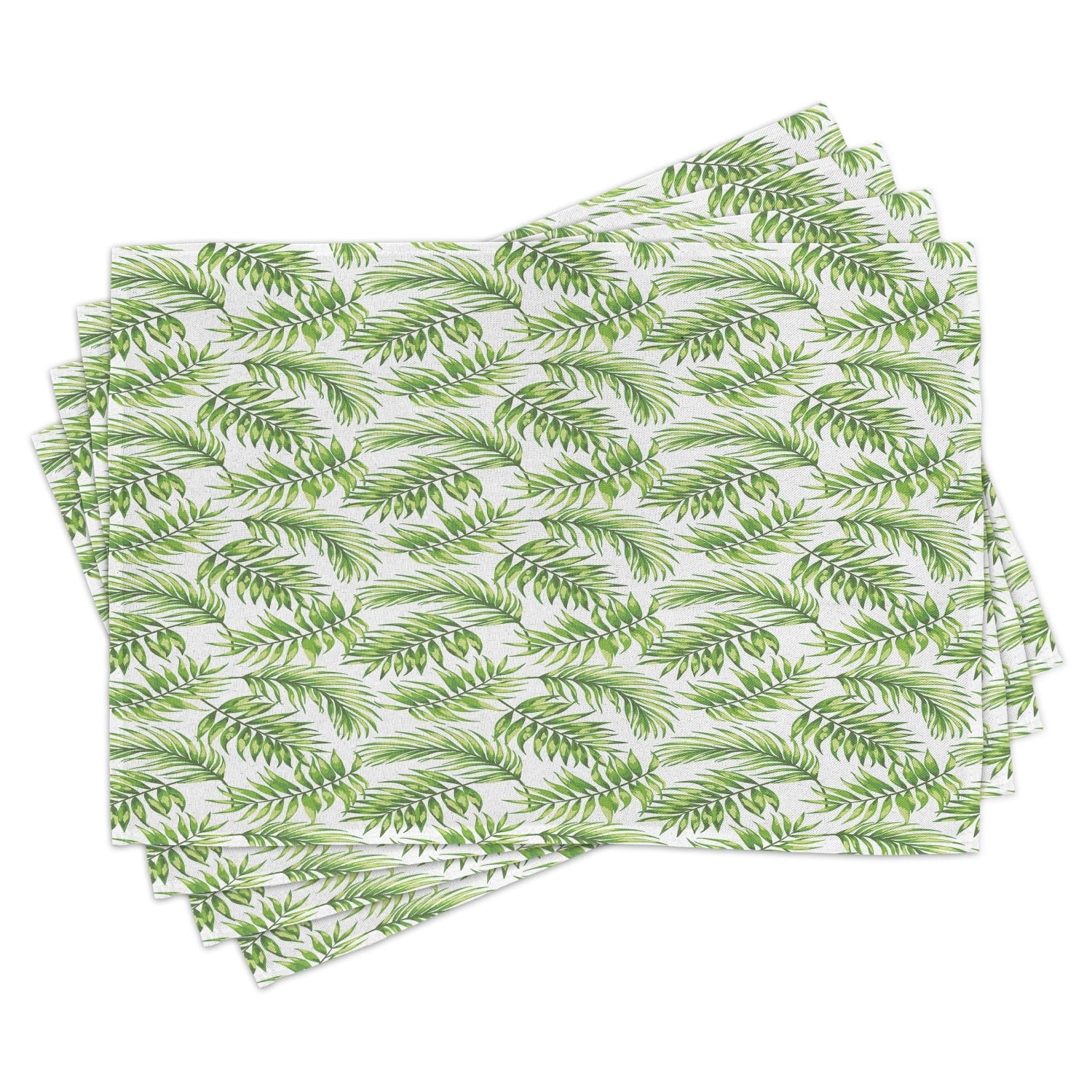 Ambesonne Palm Leaf Place Mats Set of 4, Exotic Tree Hawaiian, Standard ...