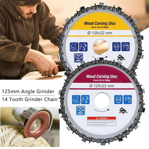 5 Inch Grinder Disc and Chain 14 Tooth Abrasive Cut Chain Wood Carving ...