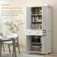 HOMCOM 72.5" Farmhouse Kitchen Pantry Storage Cabinet Distressed White ...