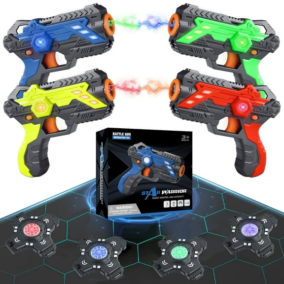 Squad Hero Rechargeable Laser Tag Set, 4 Pack, Infrared Guns with Vests ...