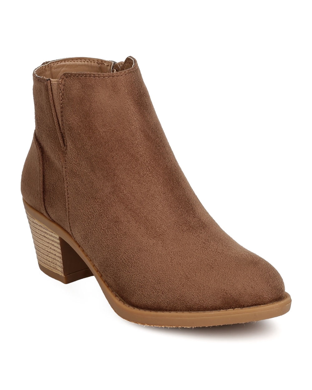 Betani - New Women Betani Kimberly-9 Faux Suede Almond Toe Chunky Heel ...