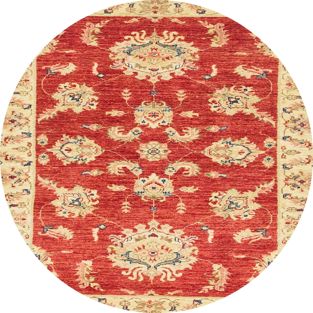 Ahgly Company Indoor Round Abstract Neon Red Oriental Area Rugs, 8 ...