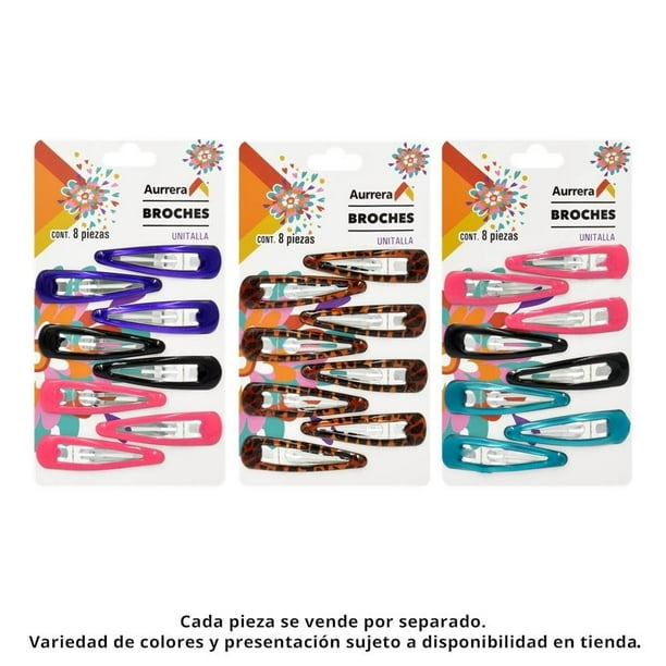 Broches para cabello Aurrera unitalla con 8 pzas c/u | Bodega Aurrera ...