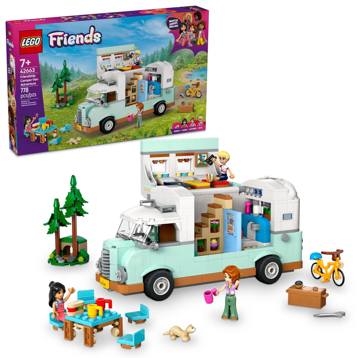 LEGO Friends Friendship Camper Van Adventure Toy Building Set - Pretend ...