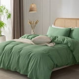 ZOVAN King Size Duvet Cover Set, 100% Washed Cotton, Super Soft ...