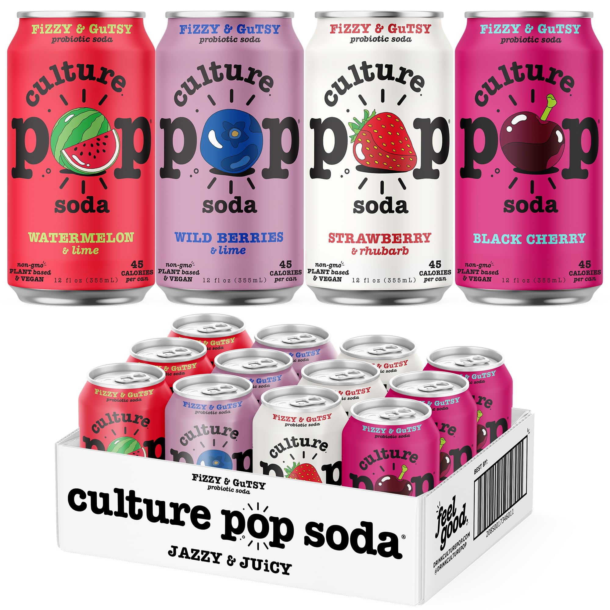 Culture Pop Soda Sparkling Probiotic Drink, Vegan Soda for Gut Health ...