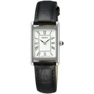 Seiko Ladies Watch SWR066: Light Champagne Dial, Gold Hands, Leather Band - Walmart.com
