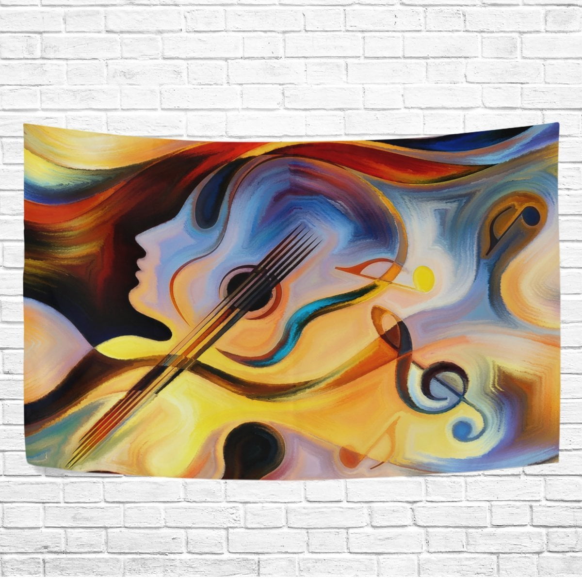 POPCreation Home Decor Collection, Abstract Colorful Music Note Wall ...