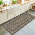 Bohemian Area Rug, Dark Green Vintage Flowers Texture Traditional ...