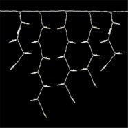 Set of 100 Warm White LED Wide Angle Icicle Christmas Lights - White ...