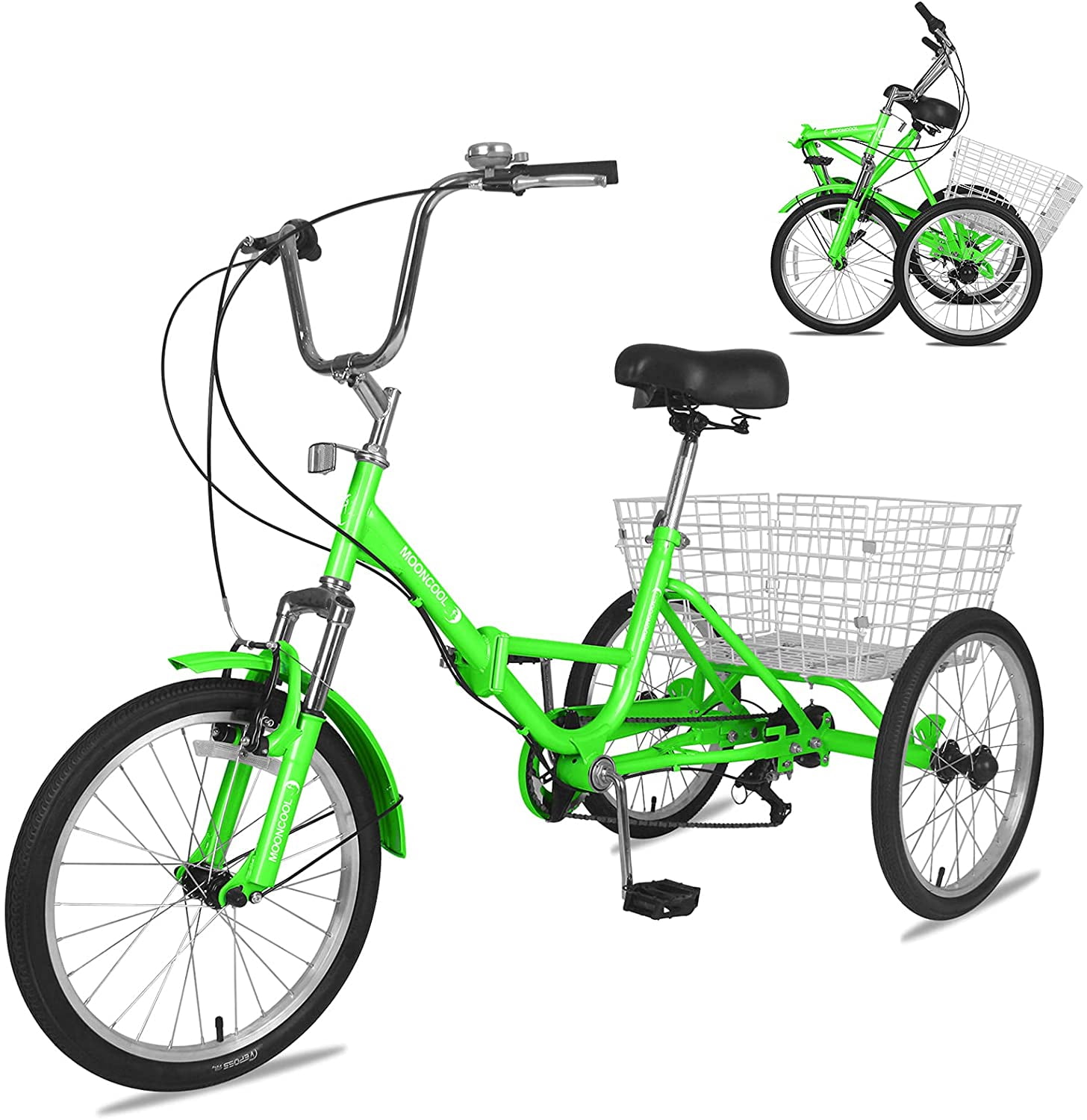 Buy ABORON 24-Inch 7 Speed Adult Folding Tricycles , 3-Wheels Cruiser ...