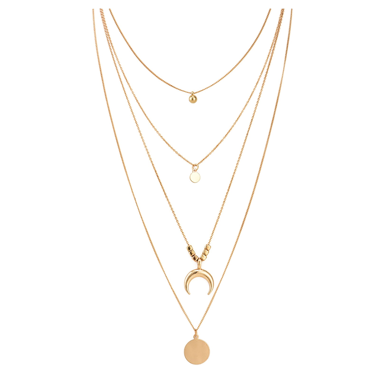 Click here for Riforla Bar Layered Necklace Charm Sequins Necklac... prices