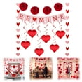 1PC Valentines Decorations, Happy Valentines Banner, Heart Felt Garland ...