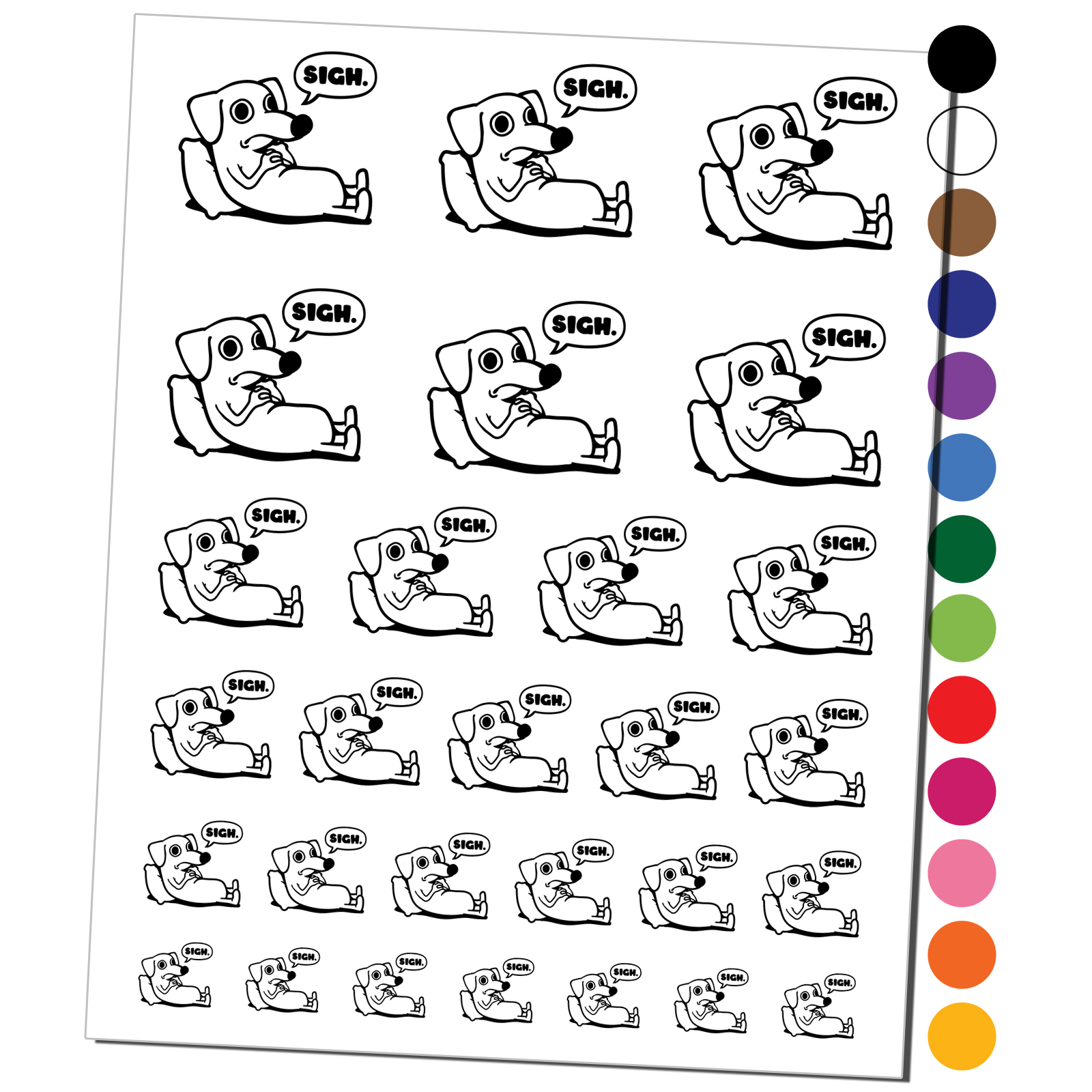 Sad Dachshund Weiner Dog Sigh Water Resistant Temporary Tattoo Set Fake ...