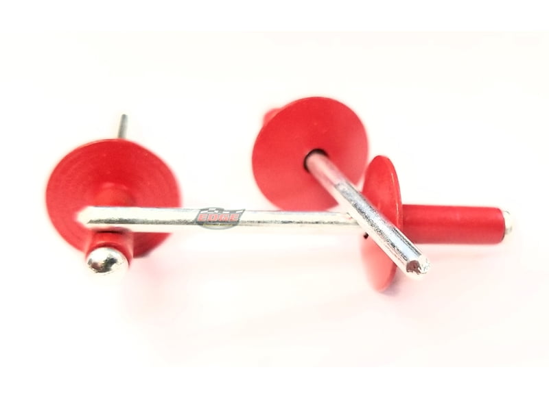 Florescent Red 3/16" Rivet Large Flange Aluminum Head Steel Mandrel ...