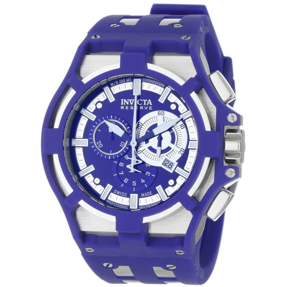 Invicta Men's 0633 Akula Reserve Chronograph Blue Dial Blue Silicone ...