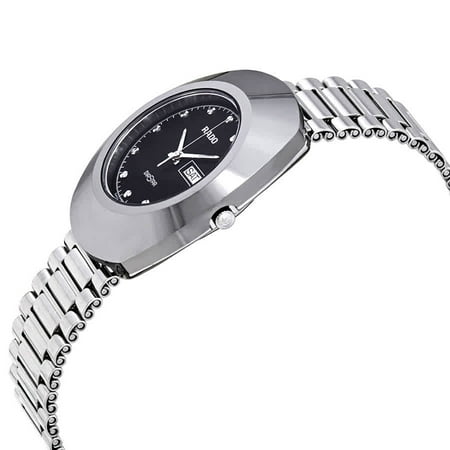 Rado - Rado Diastar Black Dial Stainless Steel Men's Watch R12391153 ...