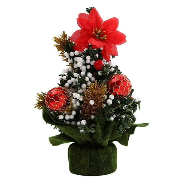 Mini Christmas Tree Set, with Clear LED Lights, Artificial Mini ...