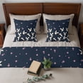 Bed Runner for Queen Size Bed, Pink Cherry Blossoms 3 Pcs Bedding ...