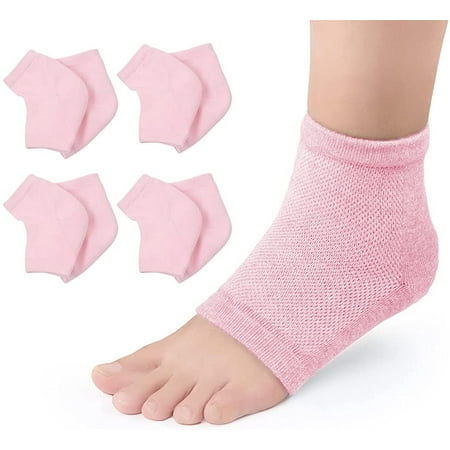Bail 4 Pairs Moisturizing Ventilated Gel Heel Socks, Open Toe Socks ...