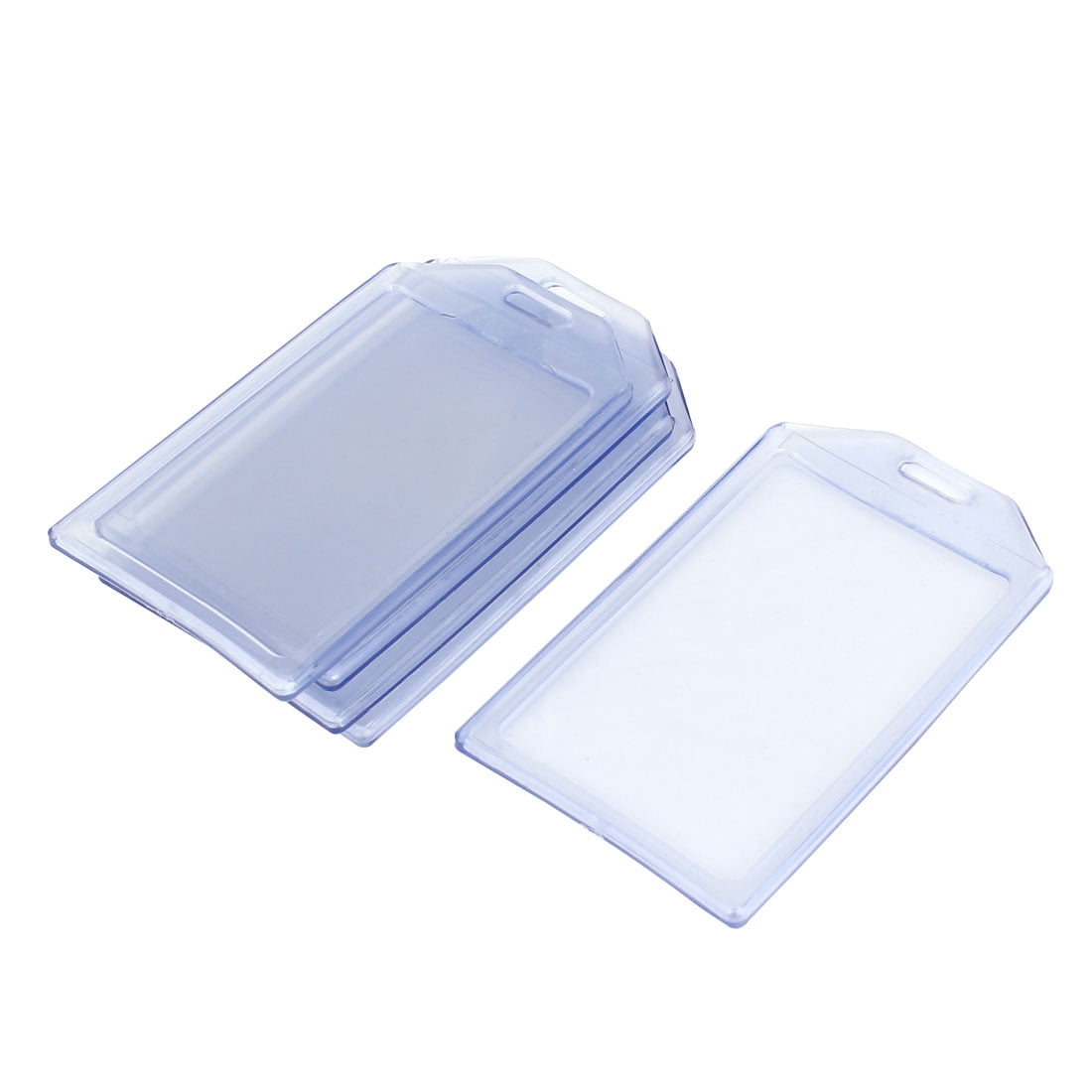Clear Blue PVC Soft Vertical Waterproof ID Work Badge Card Holder 5 Pcs ...