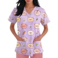 AHMOMEI Cartoon Animal Print Scrubs Tops for Women Stretchy S-5XL Plus ...