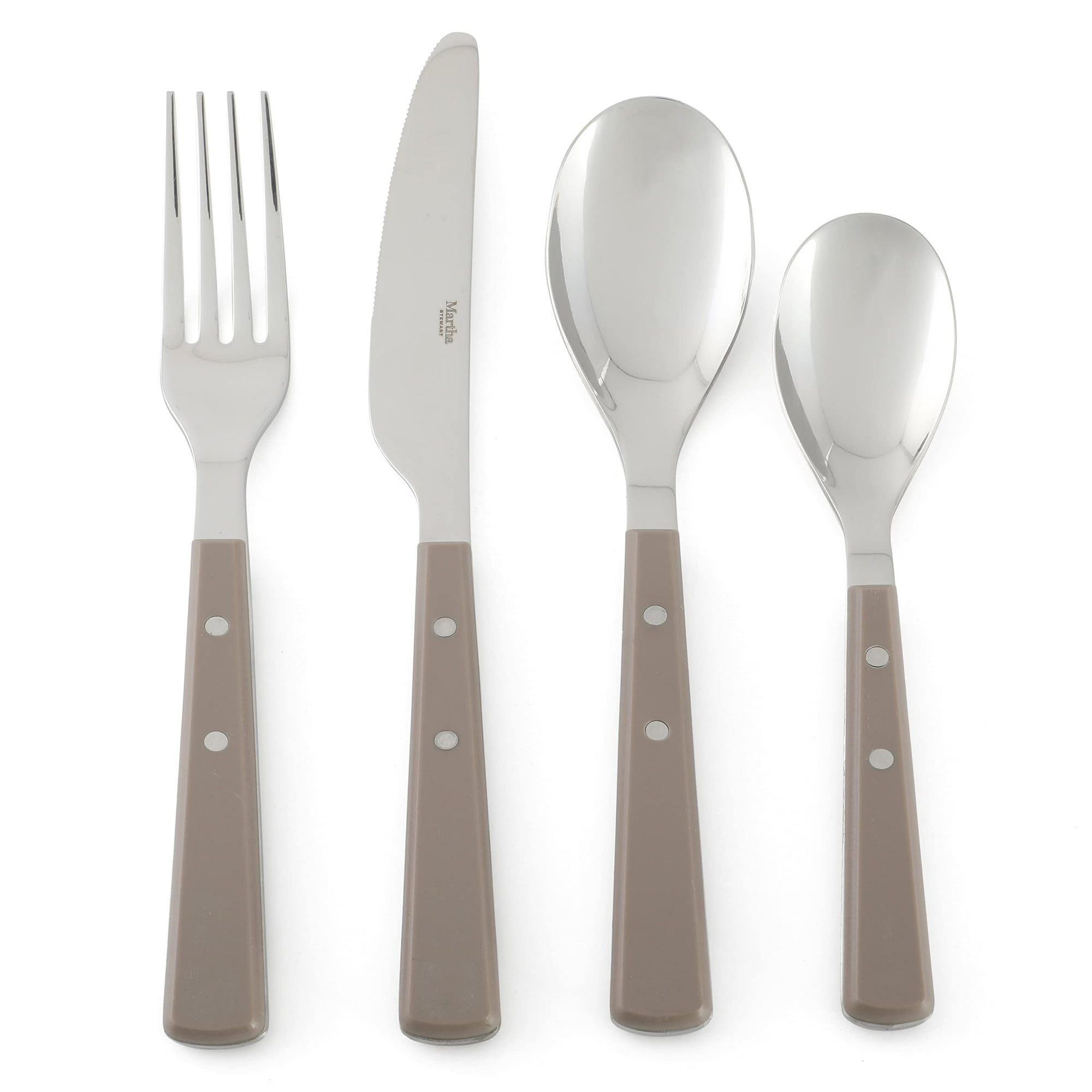 Click here for Martha Stewart Mst 16 Pc Fw Grey Flatware Set (16-... prices