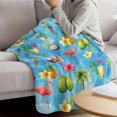 Blue Flamingos Blanket Soft Cozy Warm Throw Blanket for Couch, Plush ...