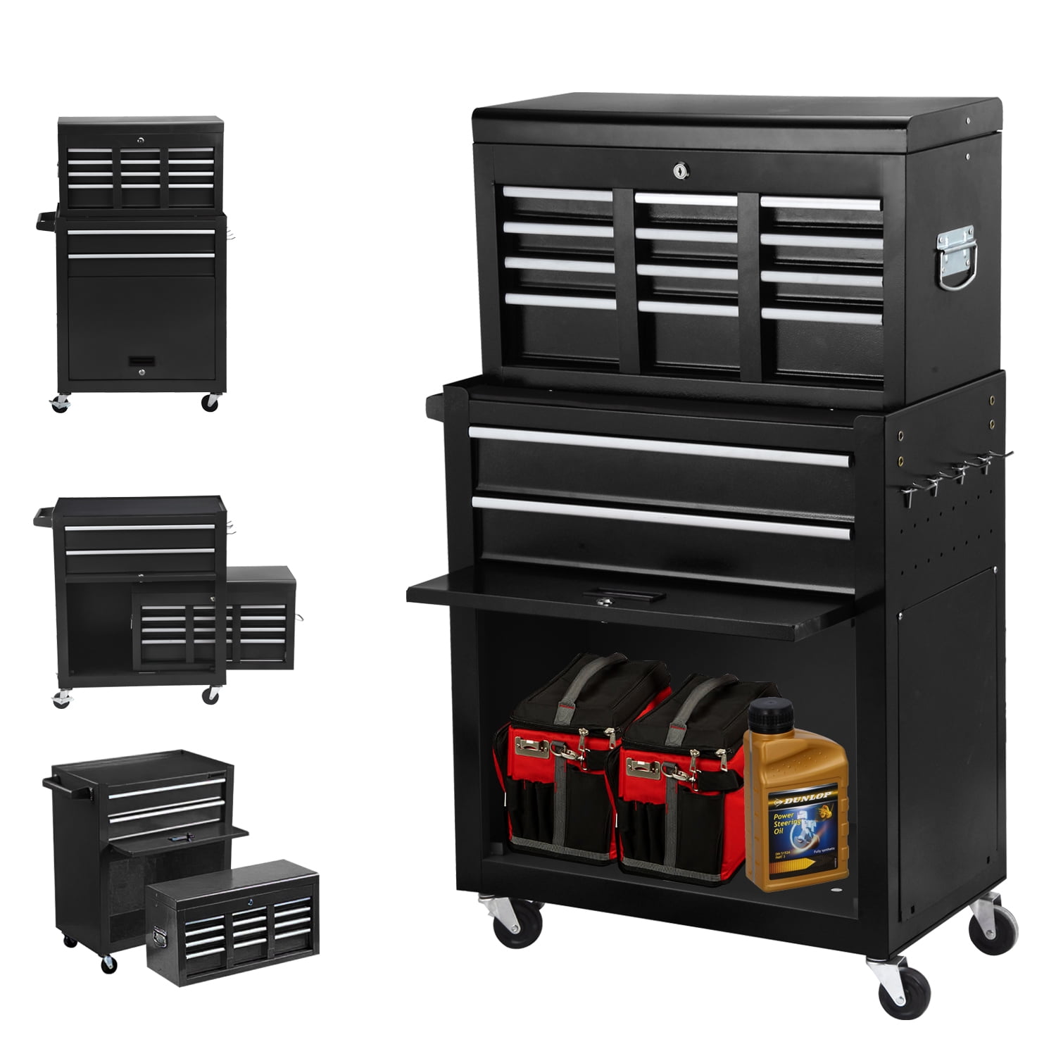 8-Drawers Rolling Tool Chest Cabinet High Capacity Tool Storage Cabinet ...