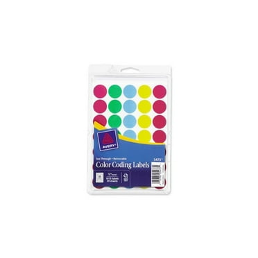 Avery Removable Print or Write Color Coding Labels, 3/4" Round ...