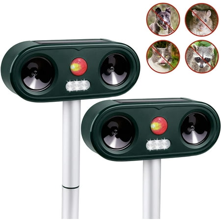 Solar Sound and Light Animal Deterrent Device Outdoor cat Deterrent ...