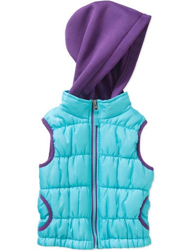 Girls' Solid Puffer Vest - Walmart.com