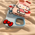 3D Cute Kitty Cat Cartoon Silicone Girly Phone Case Shockproof Protective Cover for iPhone 6 7 8 ...