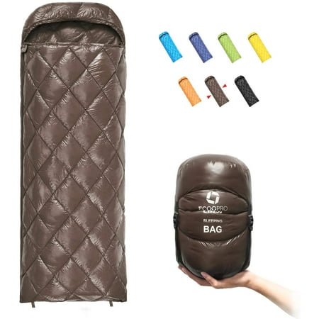 Down Sleeping Bag, 41 Degree F 600 Fill Power Cold Weather Sleeping Bag ...