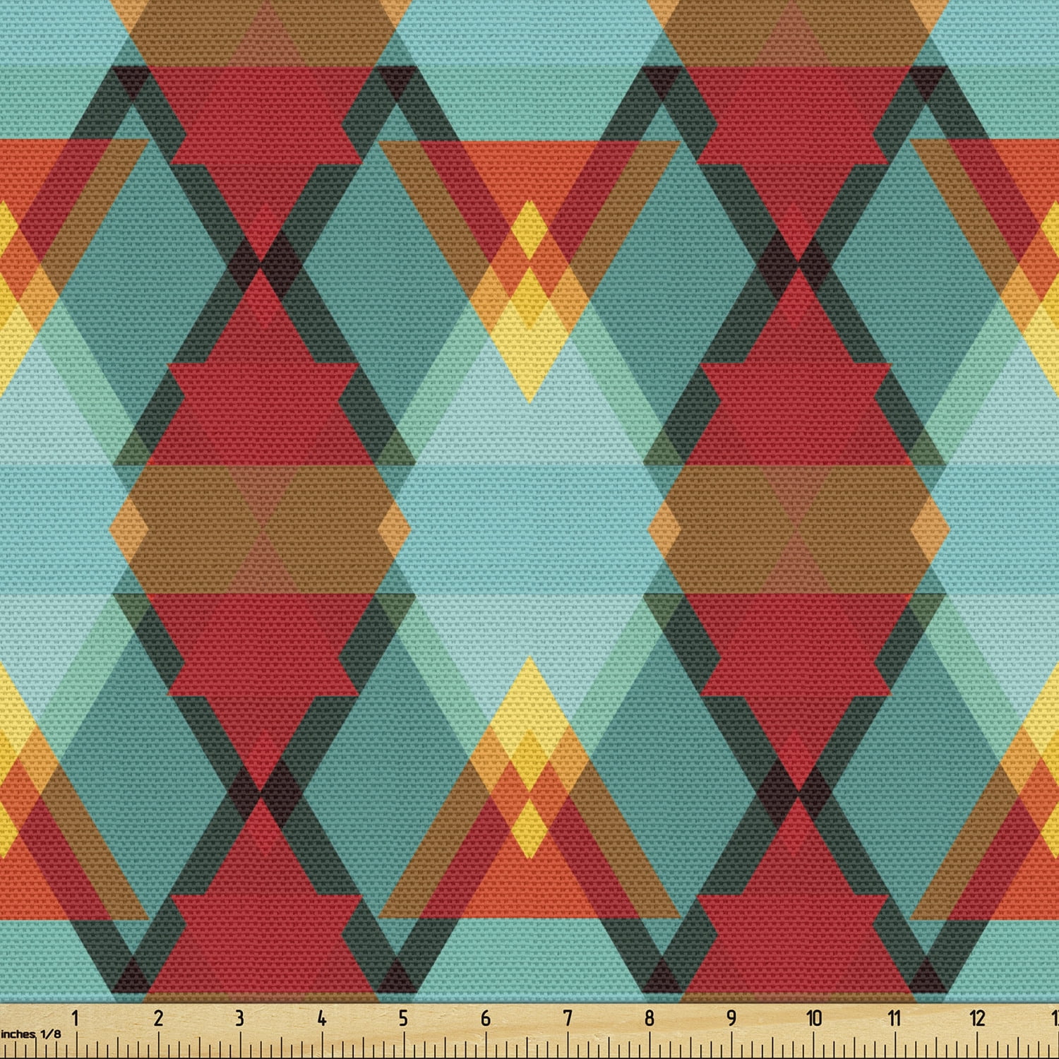 Turquoise Geometric Fabric