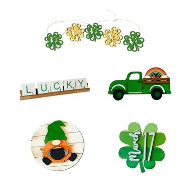 St Patrick's Day Decoration [Pack of Two] Jointed Felt Leprechaun ...