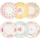 Sparkle and Bash 48-Pack Floral Paper Plates, 7 Inch Disposable Plates ...