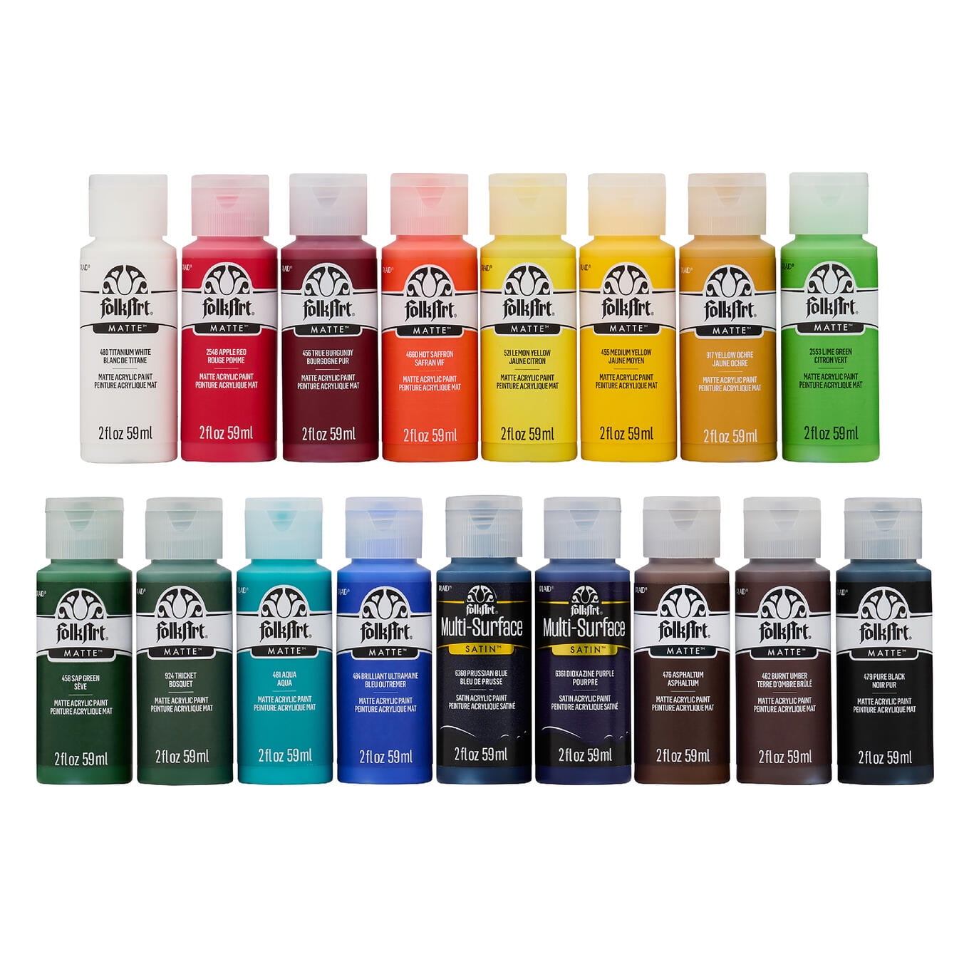 FolkArt Art Talk With Andy Acrylic Craft Paint Set, 2 fl oz, Set of 17 ...