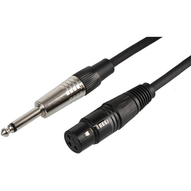 CHORD - XLR Female to 6.35mm Mono Male Microphone Lead, 1.5m Black ...