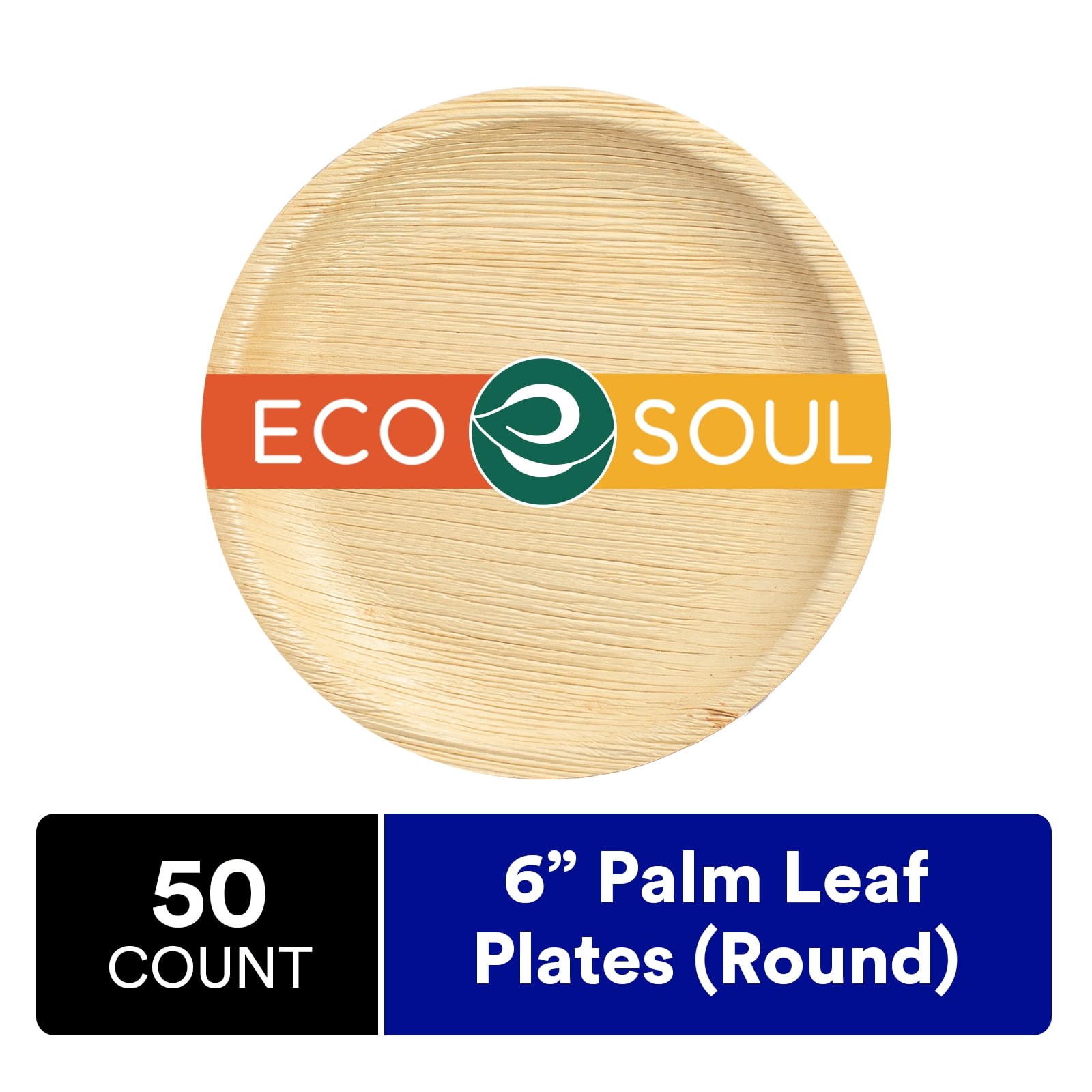ECO SOUL 100% Compostable, Biodegradable, Disposable Palm Leaf Plates ...