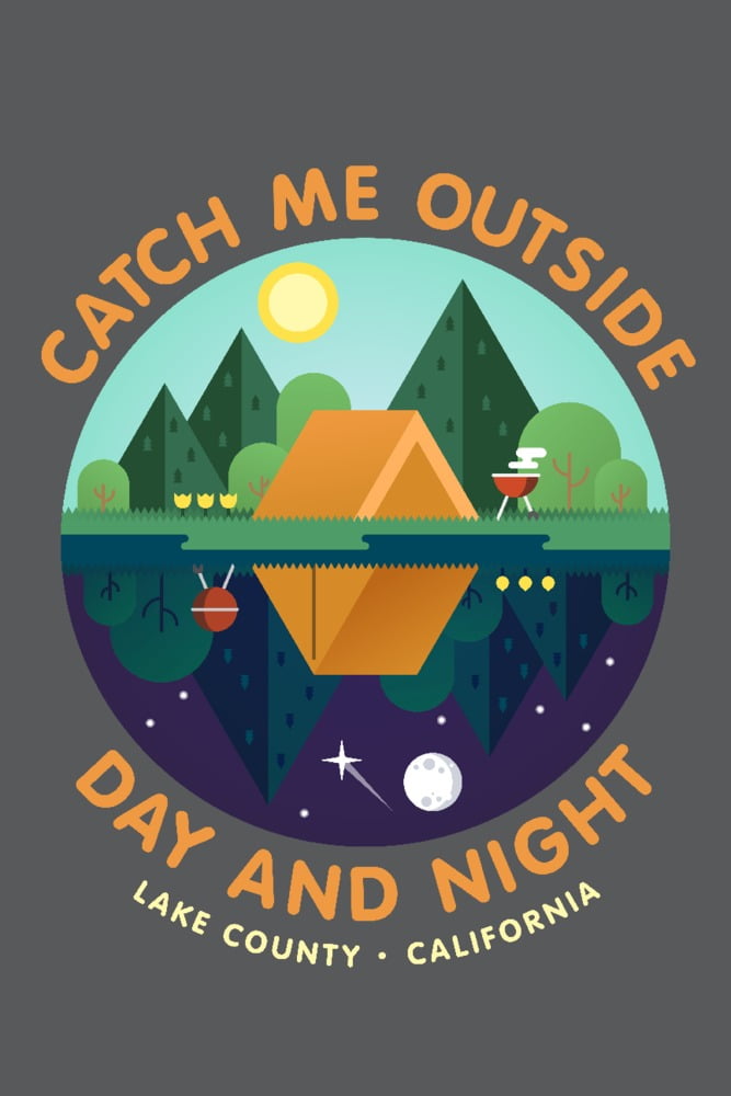 Lake County, California, Catch me outside Day and Night, Contour (16x24 ...