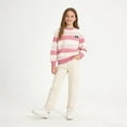 FAHXNVB Girls Long Sleeve Sweatshirts Colorful Striped Color Block ...