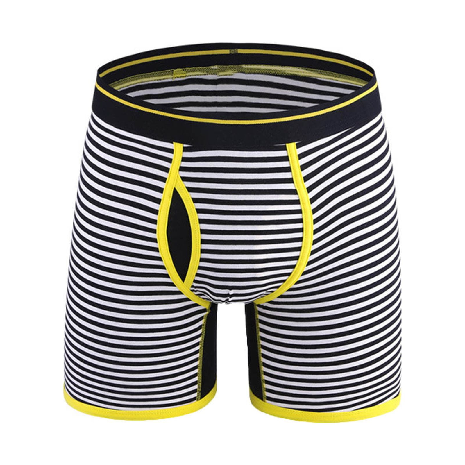 Hoksml Mens Underwear Mens Striped Underwear Low Waisted Sexy And