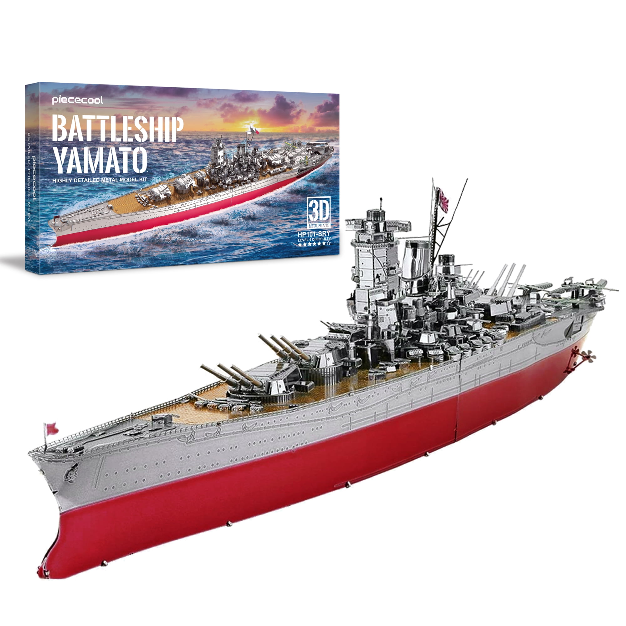 Piececool 3D Metal Puzzle, Yamato Battleship Military Model Kit ...