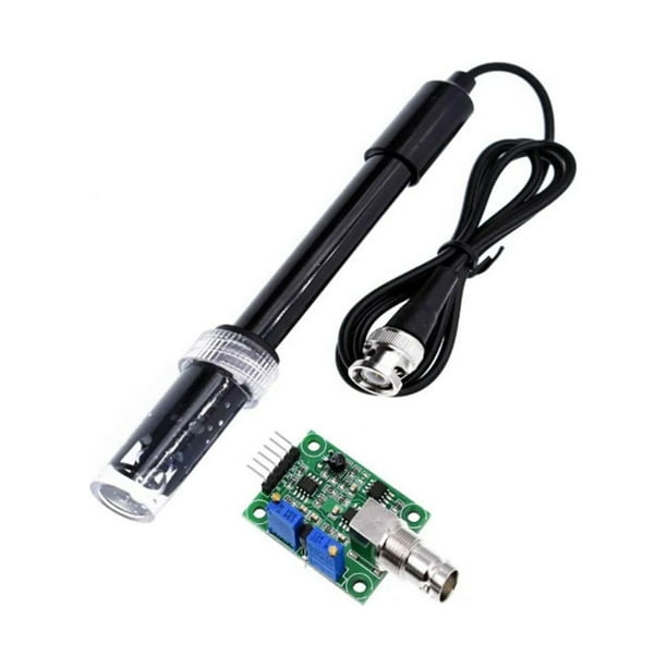 Módulo de sensor de detección de valor PH0-14 + sonda de electrodo de pH BNC con detector de va ...