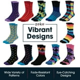 Men's Pattern Dress Funky Fun Colorful Socks 12 Assorted Patterns Size ...
