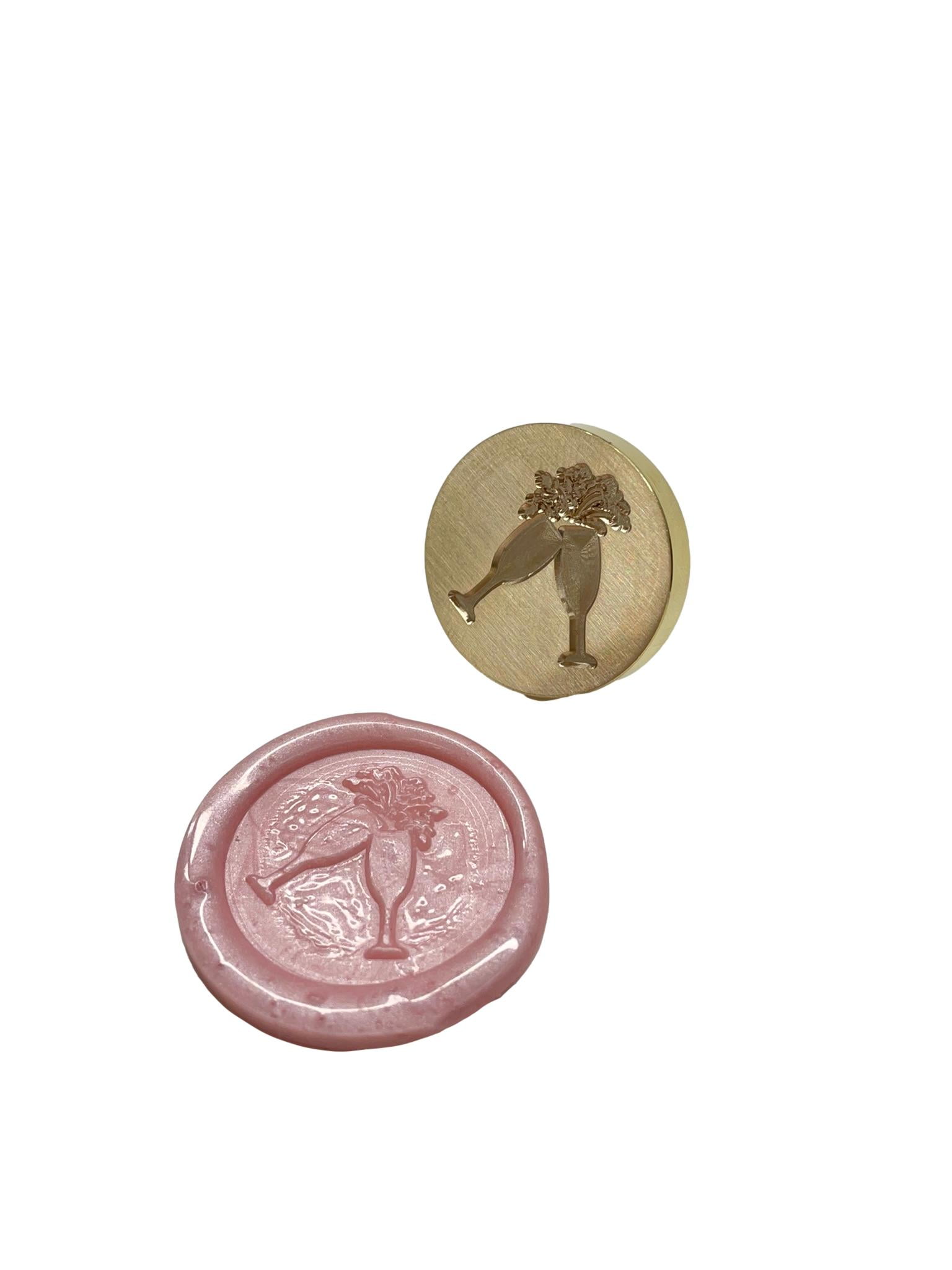Syntego Wax Seal Brass Stamp Prosecco Glass Cheers 25mm Sealing Vintage ...