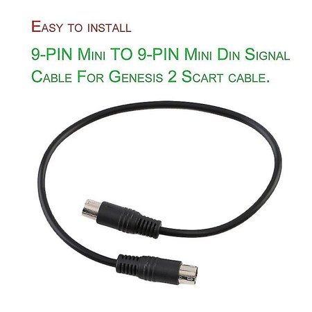 Black 9-pin Mini To 9-pin Mini Din Signal Cable For Genesis 2 Scart ...