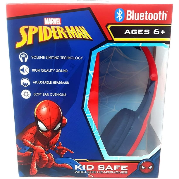 Marvel Spider-Man Bluetooth Kid Safe Wireless Headphones - Walmart.com ...